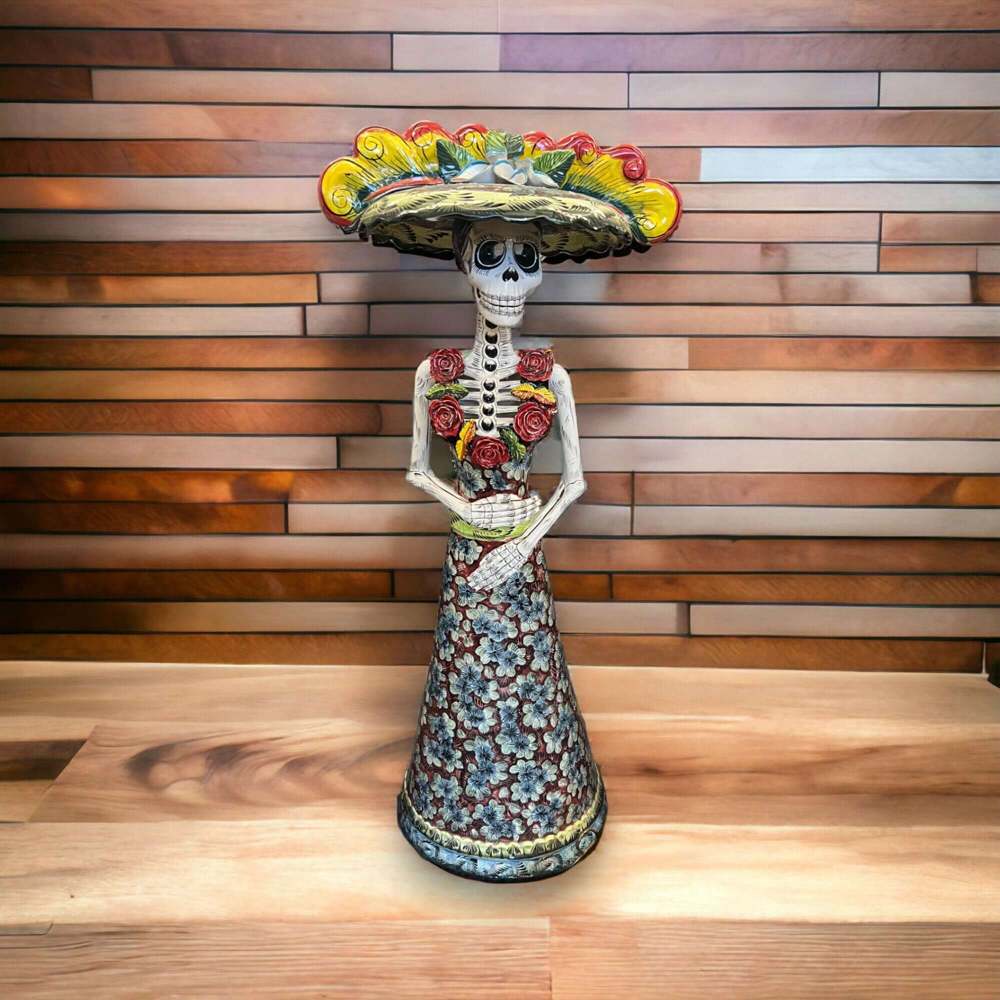 Talavera Catrina Day of the Dead Statue | 3'7" Figurine Highly Detaile